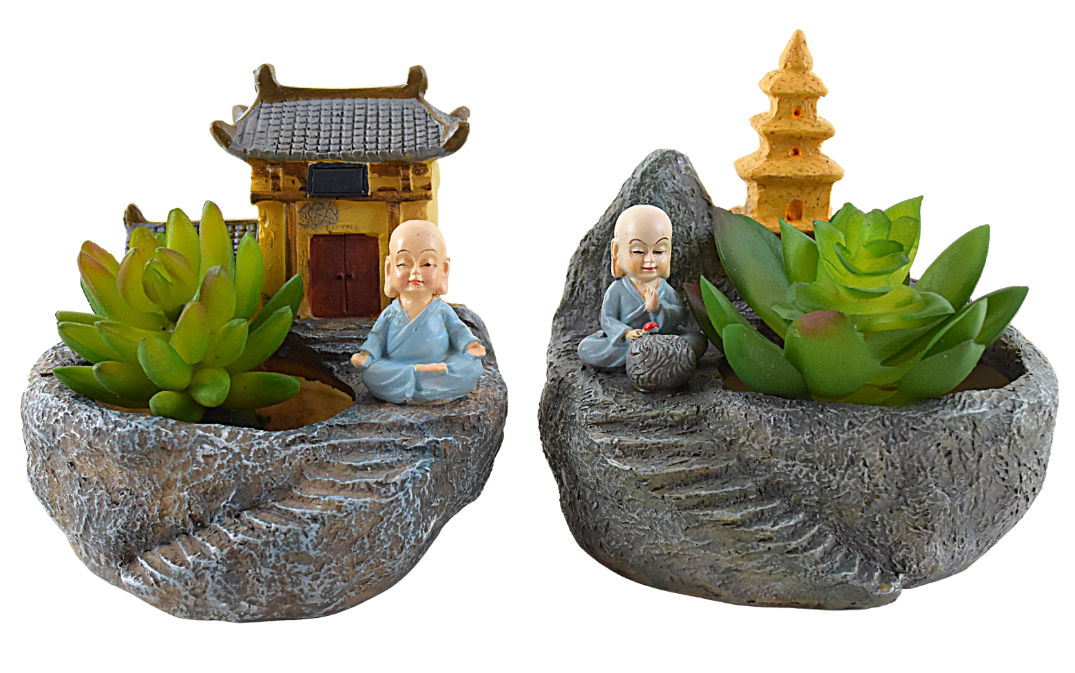 Monk Resin Planter Sets for Succulents, Table Decor, Gift – Deczo